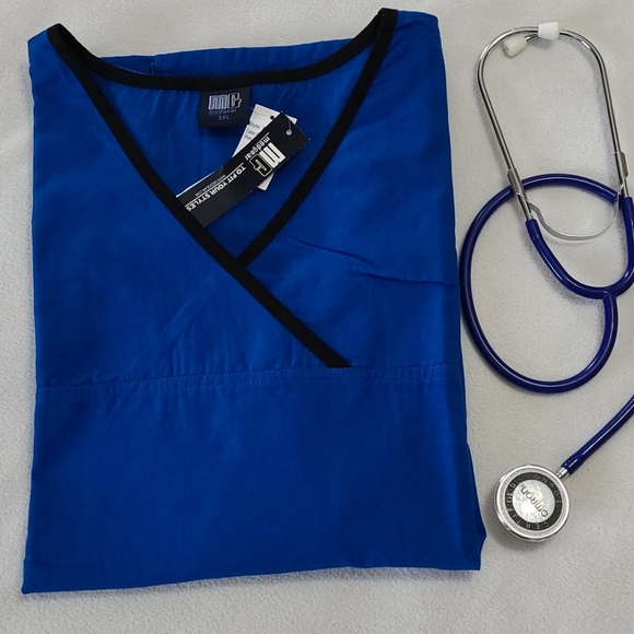Medgear | Tops | New 3x Medgear Scrubs Top Blue Medical Uniform ...